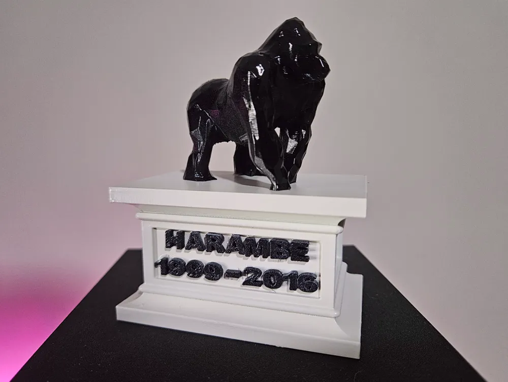 Low Poly Harambe Shrine Remixed by KidTurnsBlue - MakerWorld