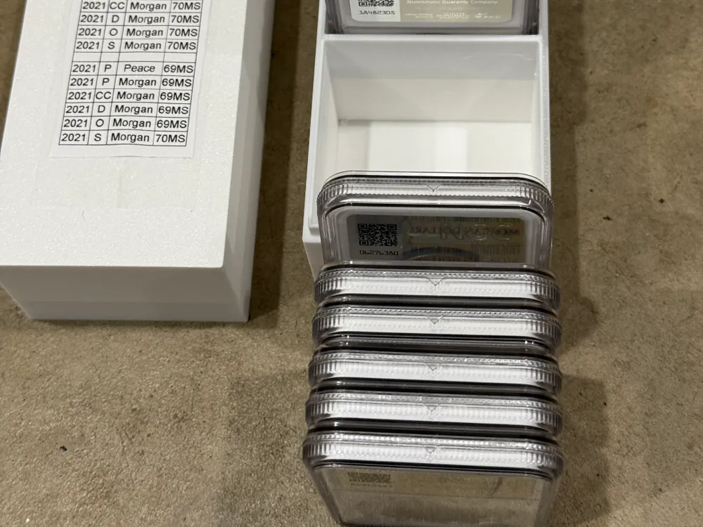 PCGS/NGC Coin Slab Storage Box holds 18 coins - Free 3D Print Model ...