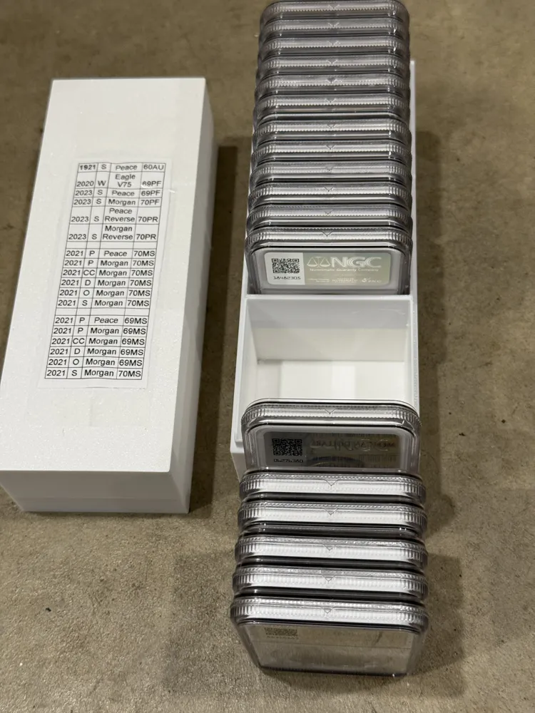 PCGS/NGC Coin Slab Storage Box holds 18 coins - Free 3D Print Model ...