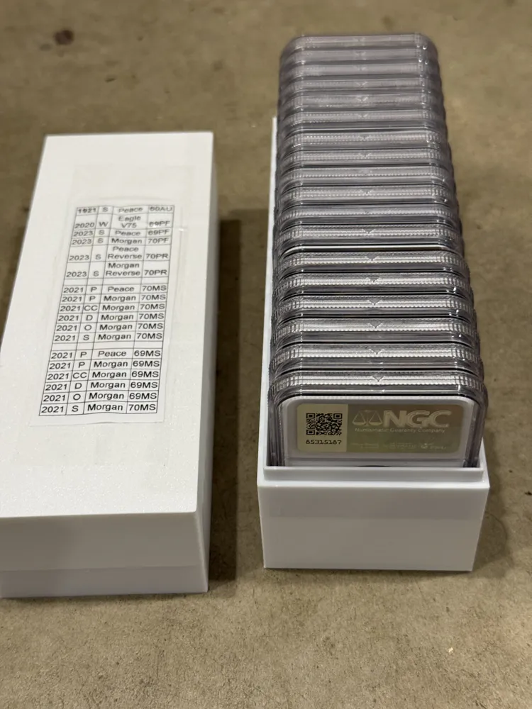 PCGS/NGC Coin Slab Storage Box holds 18 coins - Free 3D Print Model ...