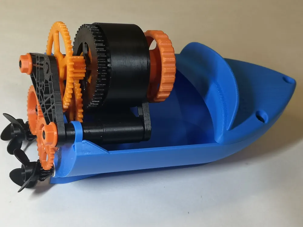 Spring Boat - 100% 3D - Wind-Up Mechanism - Free 3D Print Model ...