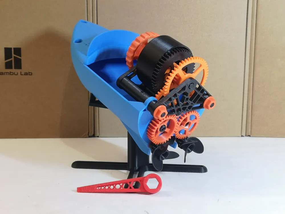 弹簧船 - 100% 3D打印 - 发条机制 来自 AD-Concept MakerWorld：免费下载 3D 模型