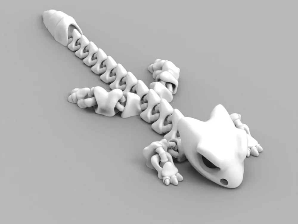 Articulated dragon skeleton for keychain 025 - Free 3D Print Model ...