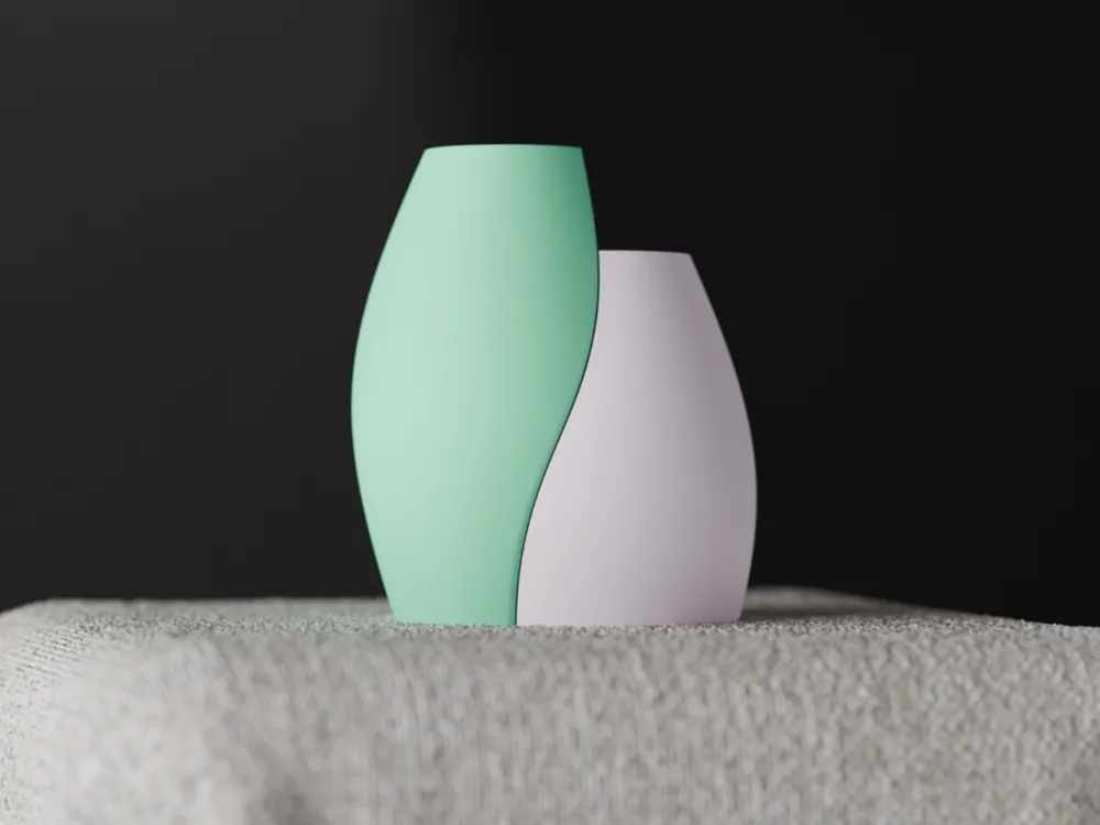 Dual Vase Set. Sweeping Interlocking Vases - Free 3D Print Model ...