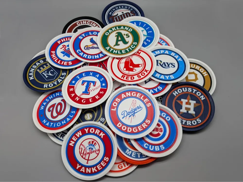 Stackable Coasters - All 30 MLB Teams - Free 3D Print Model - MakerWorld