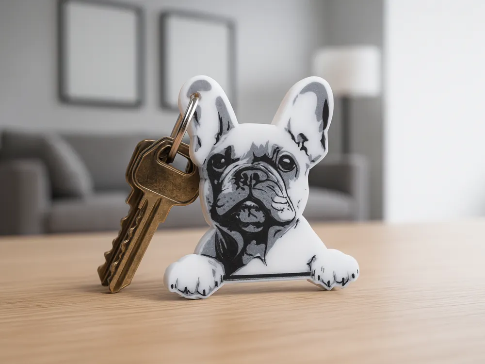 French bulldog keychain - Free 3D Print Model - MakerWorld