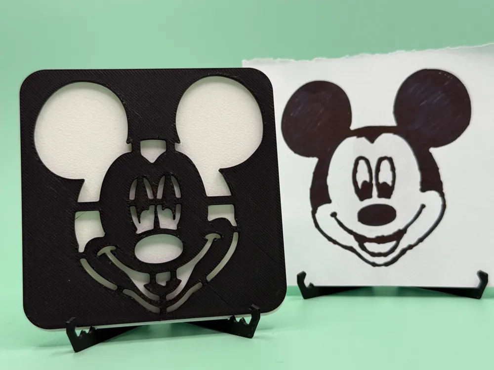 Mickey Mouse 1 - drawing stencil for kids - Free 3D Print Model ...