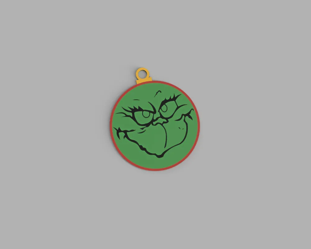 Grinch-themed Christmas Bauble - Free 3D Print Model - MakerWorld