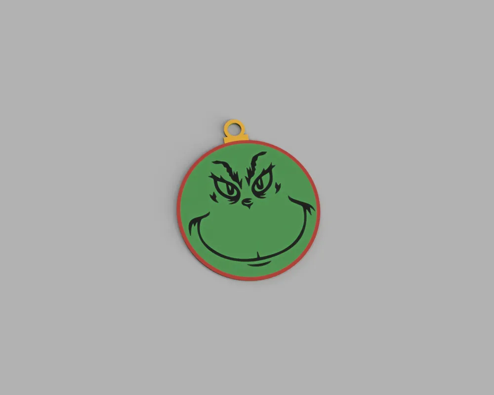 Grinch-themed Christmas Bauble - Free 3D Print Model - MakerWorld