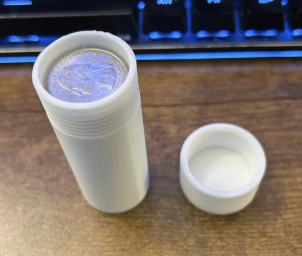 US Quarters Tube with Screw cap - Free 3D Print Model - MakerWorld