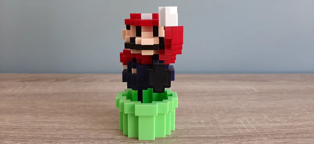 8-Bit Retro Super Mario Multipart Color Print with Warp Pipe (10 cm ...