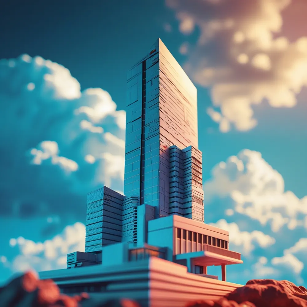 Modern Skyscraper Tower building miniature by Wizualizer MakerWorld ...