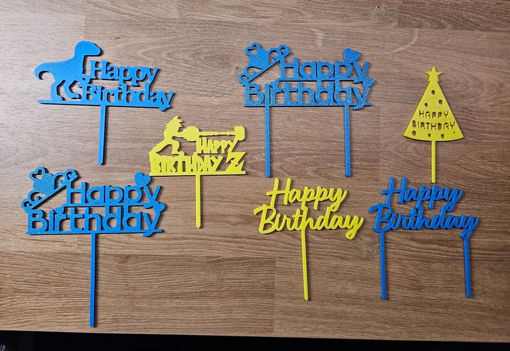 Cake Toppers - Happy Birthday - Pack 2 by JF-699 - MakerWorld