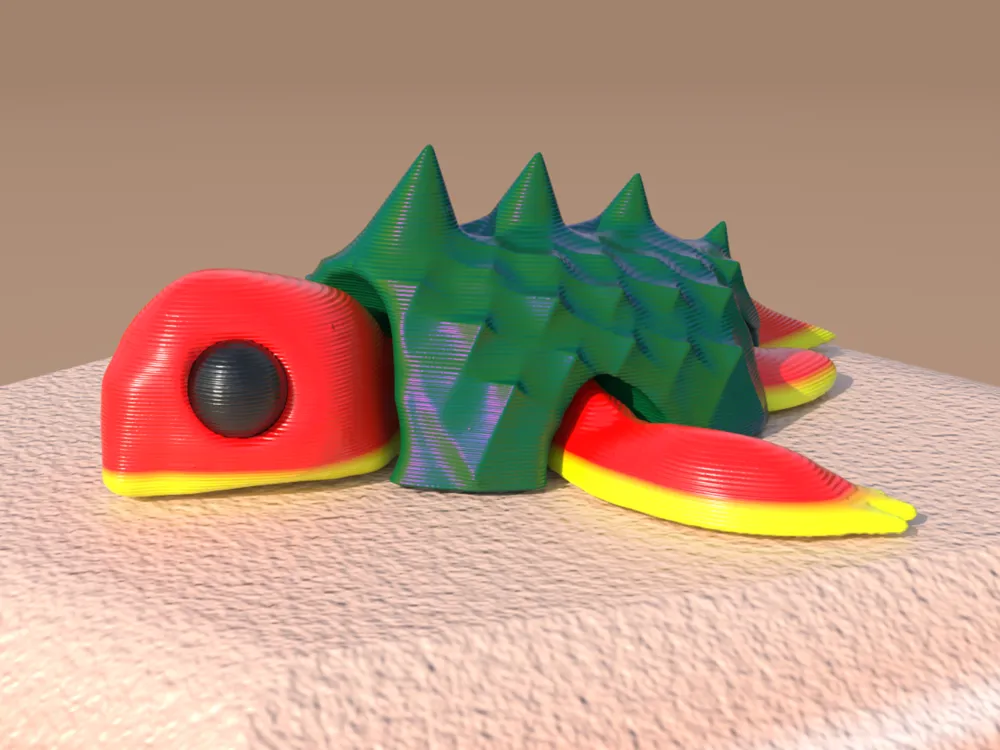 Alabama's Past: A Calcarichelys - Turtle Flexi by The inked Oak - MakerWorld