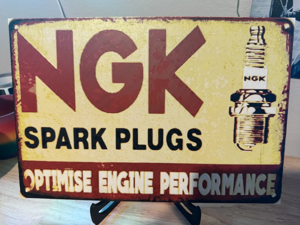 Vintage NGK Spark Plugs Sign - Hueforge 4 Color by tooling_lee ...