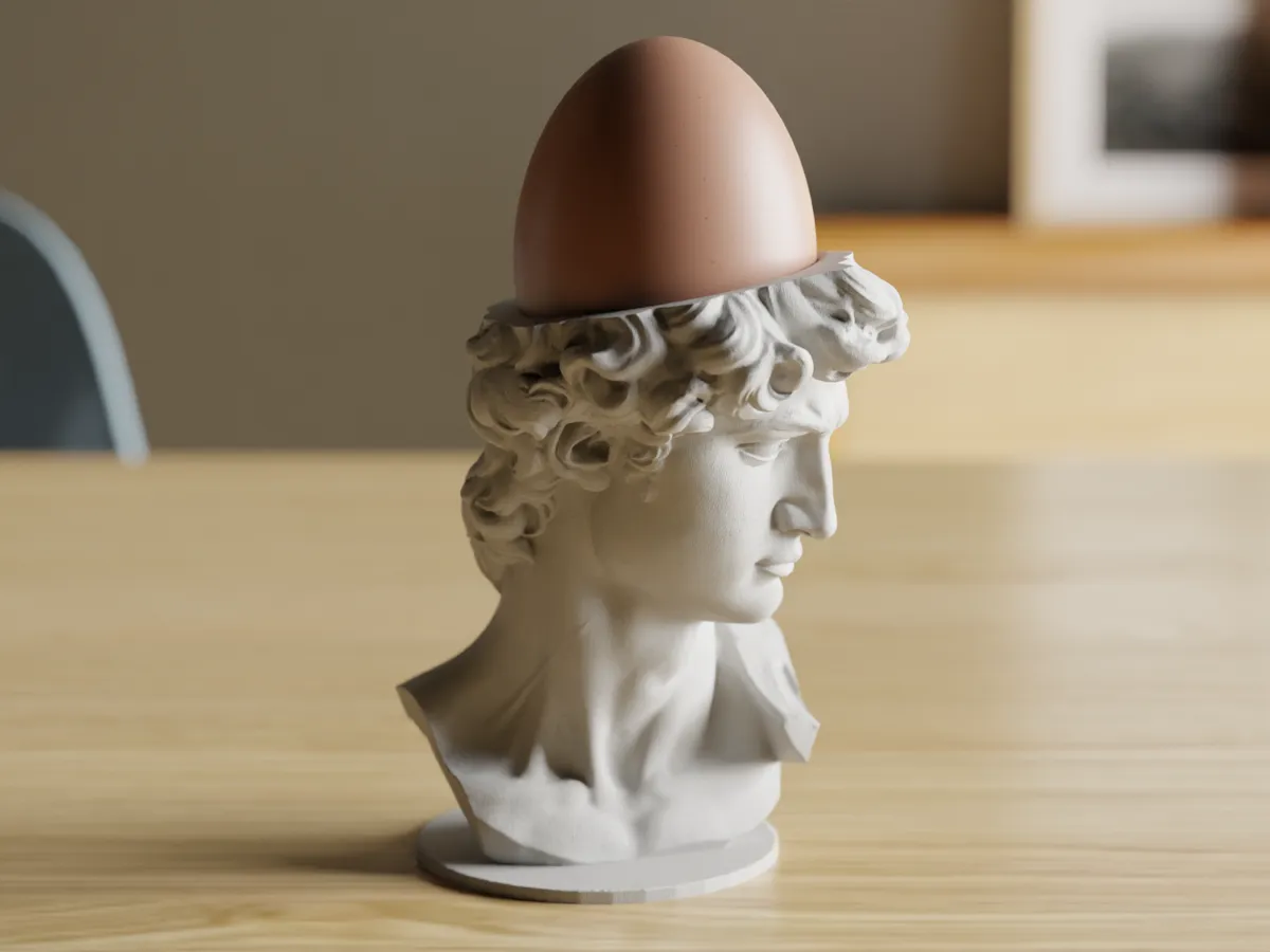 David Egg Cup: A Fusion of Classic Art and Breakfast Rituals - Free 3D ...
