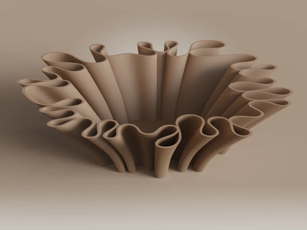 Wavy Bloom Vessel / Dish / Plate / Tray / Bowl - Free 3D Print Model ...