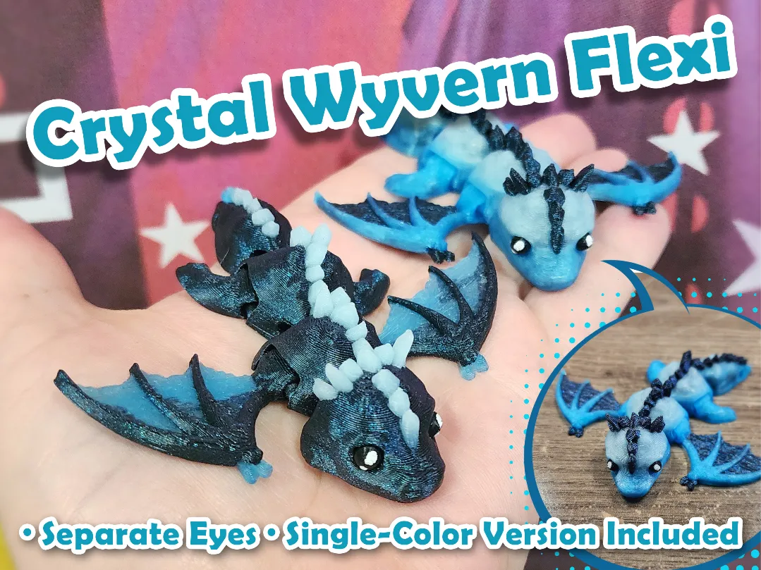 Mini Crystal Wyvern Dragon Flexi - Free 3D Print Model - MakerWorld