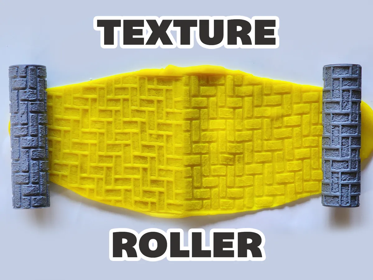 Texture Roller V71 | Herringbone Brick - Free 3D Print Model - MakerWorld