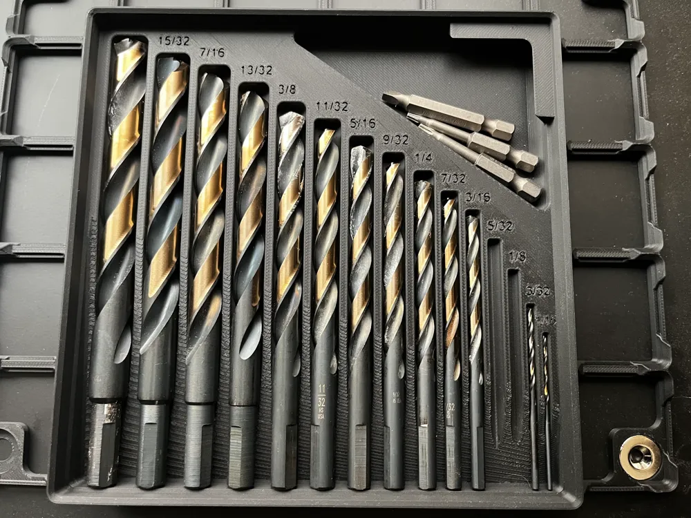 15 Piece Drill Bit Set Gridfinity Organizer by JT_311 - MakerWorld
