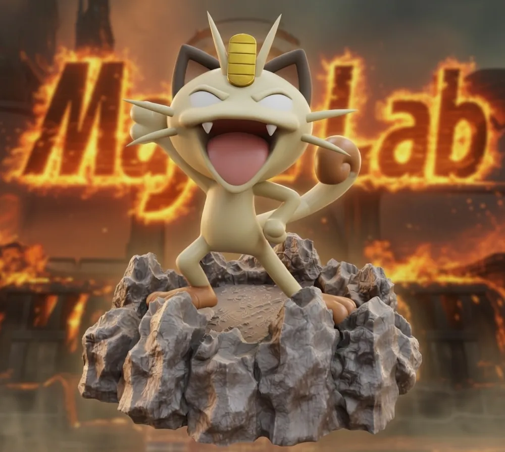 Life-Size Pokémon TeamRocket Meowth Display Statue - Free 3D Print ...