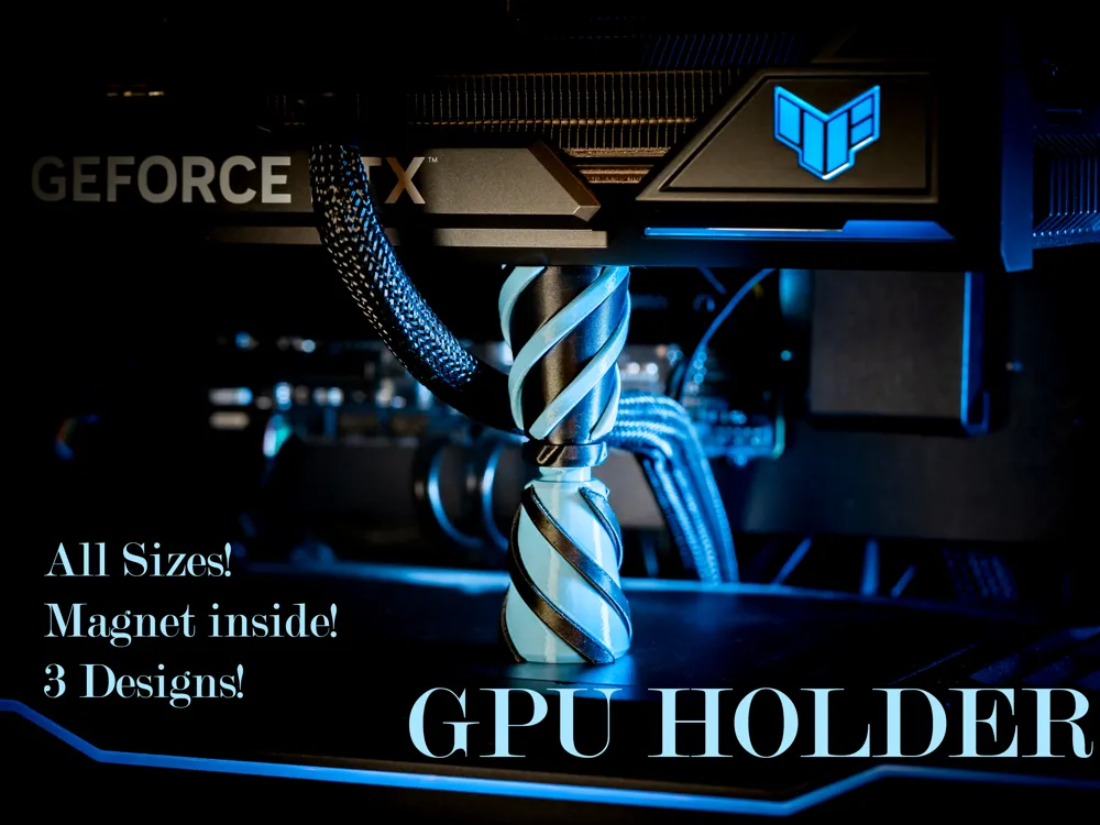 GPU Support 3 Designs + Magnet + Customizable by Meister Edel - MakerWorld