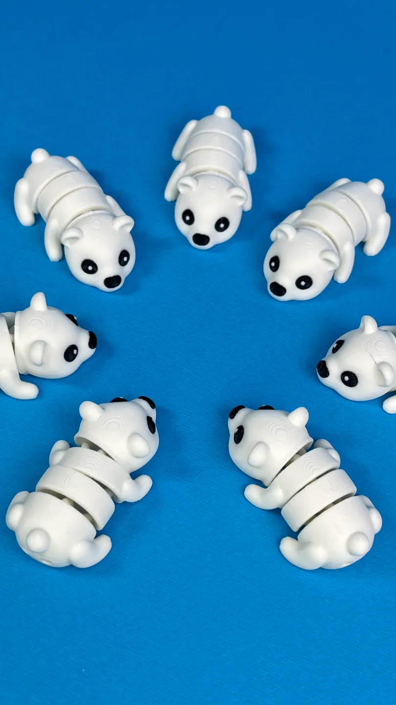Cute Flexi Polar Bear (Toy, Keychain & Magnet) - Free 3D Print Model ...