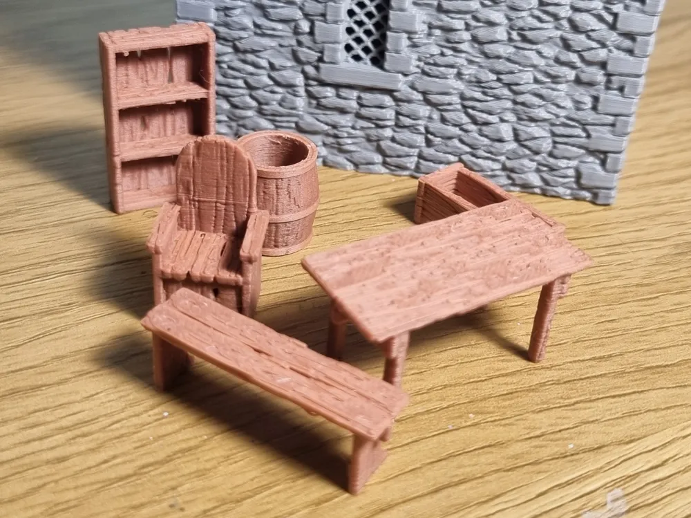 Medieval furniture scatter terrain 28mm scale by Grad90 MakerWorld ...