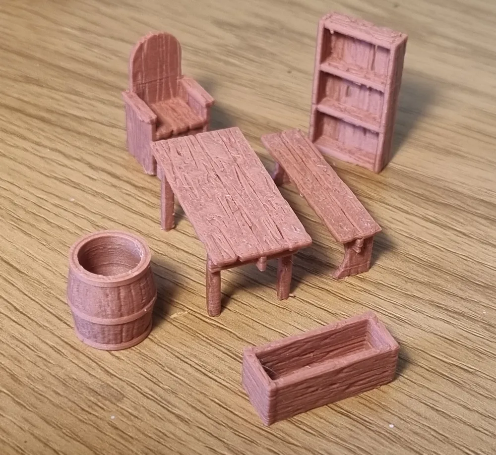 Medieval furniture scatter terrain 28mm scale by Grad90 MakerWorld ...