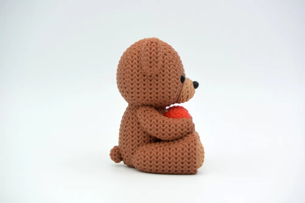 Knitted Valentine's Day Teddy Bear - Free 3D Print Model - MakerWorld