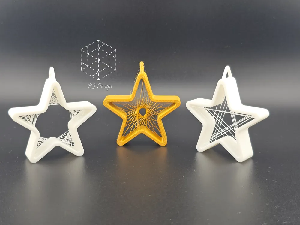 Suspended Filament Christmas Tree Star Decorations - Free 3D Print ...