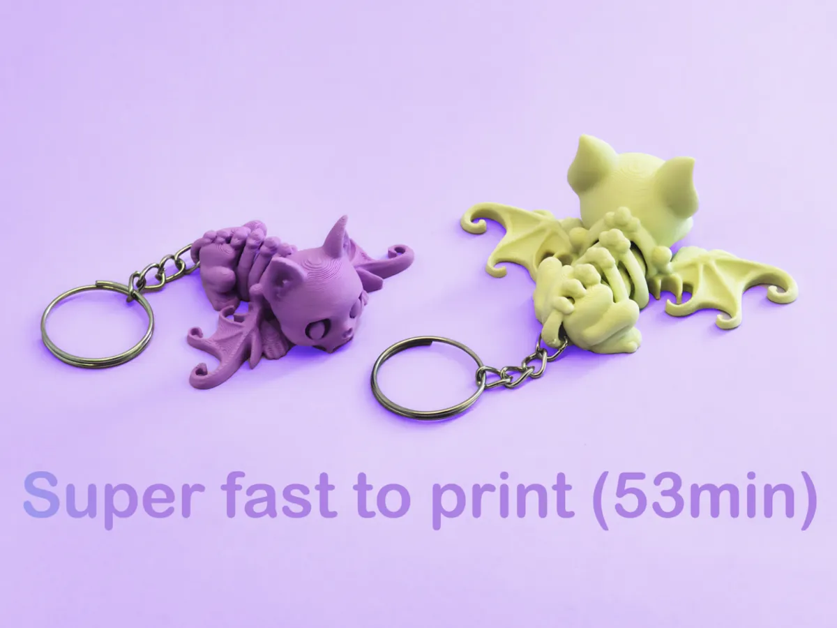 Skeletal Articulated Bat ! super fast to print by PinkyWings MakerWorld ...