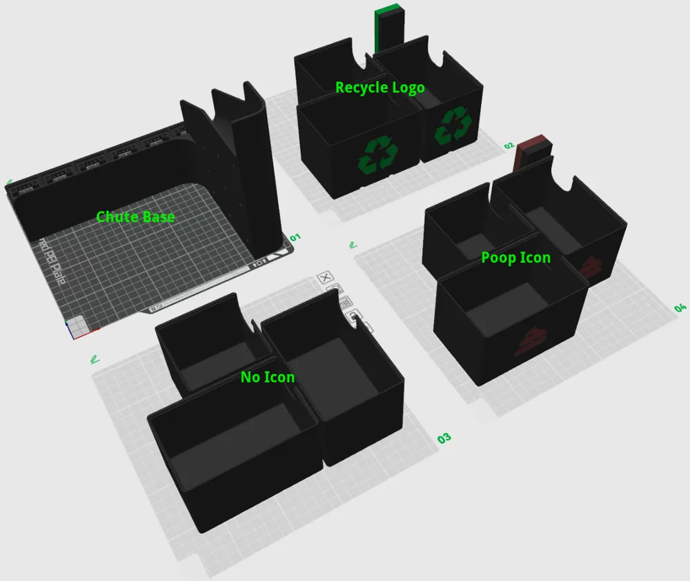 P1S X1C Poop Chute with Gridfinity Base and "Loo" by robosquiggles ...