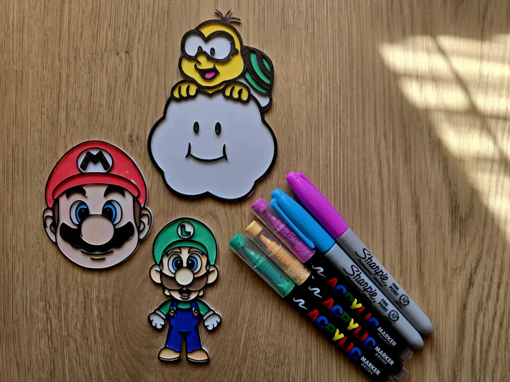 Mario Luigi Cloud Turtle Kart DIY Coloring Craft by Merilno3D ...