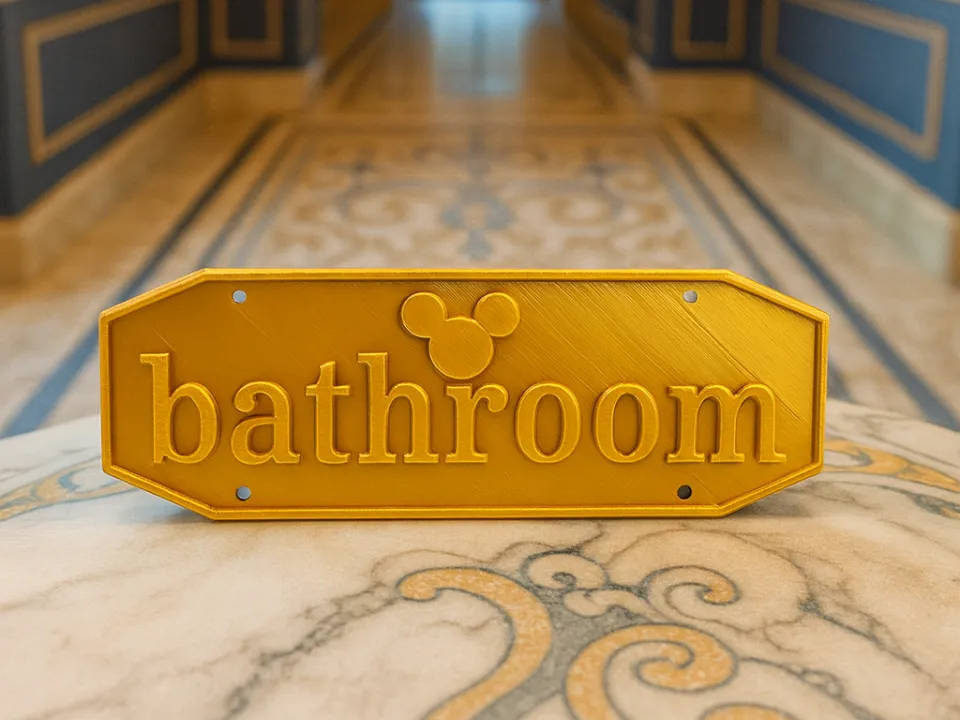 Disney Bathroom Sign by EnchantedMaker MakerWorld: Download Free 3D Models