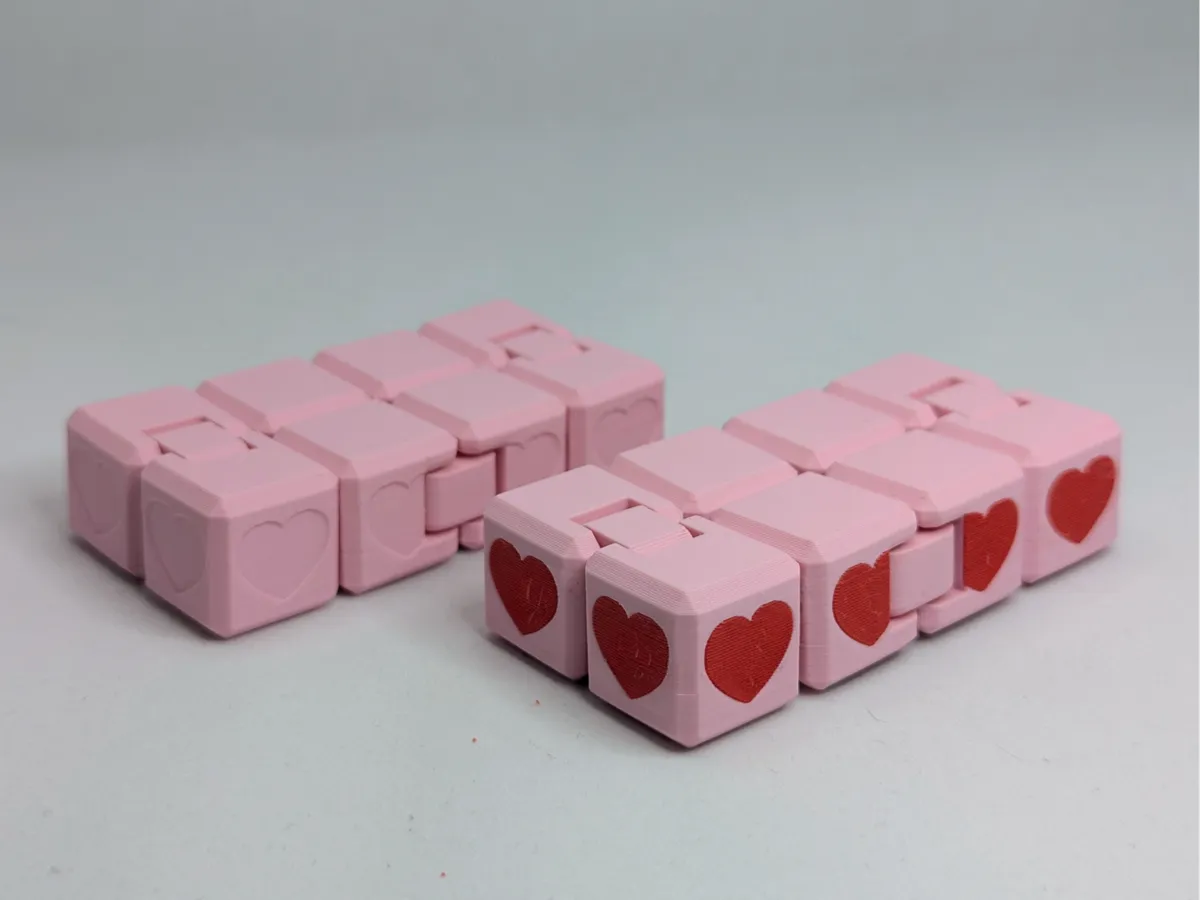 Heart Infinity Cube – Fidget Toy - Free 3D Print Model - MakerWorld
