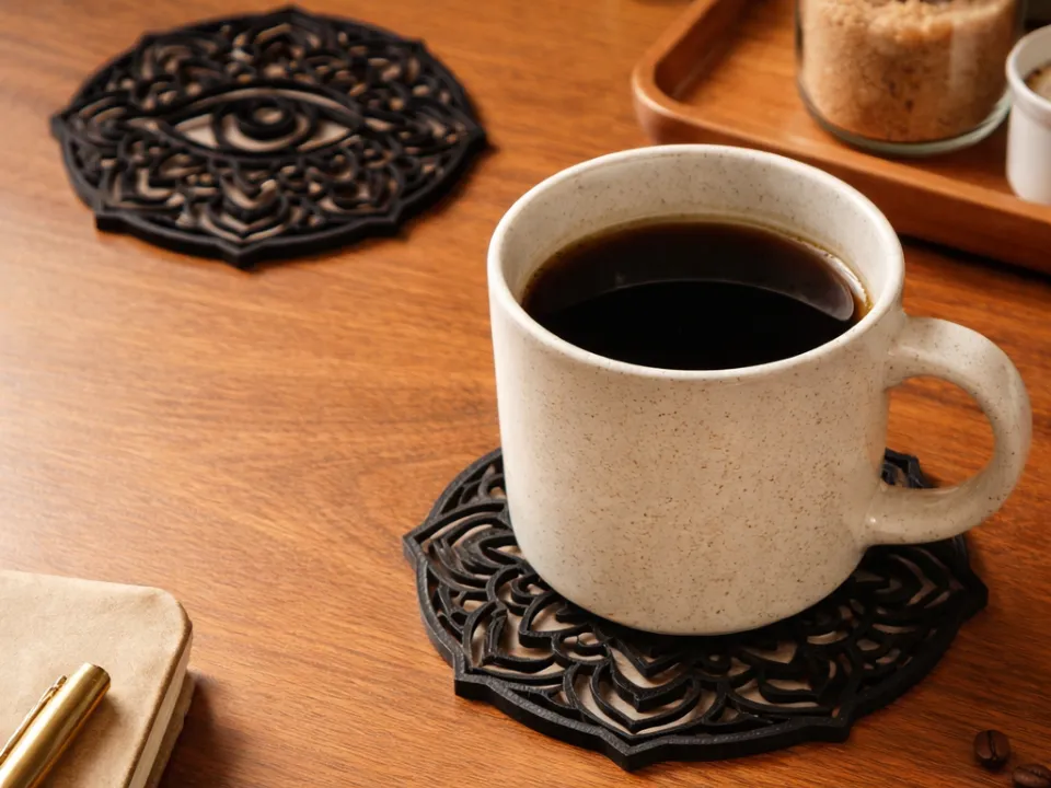 Mandala Eye Coaster - Free 3D Print Model - MakerWorld