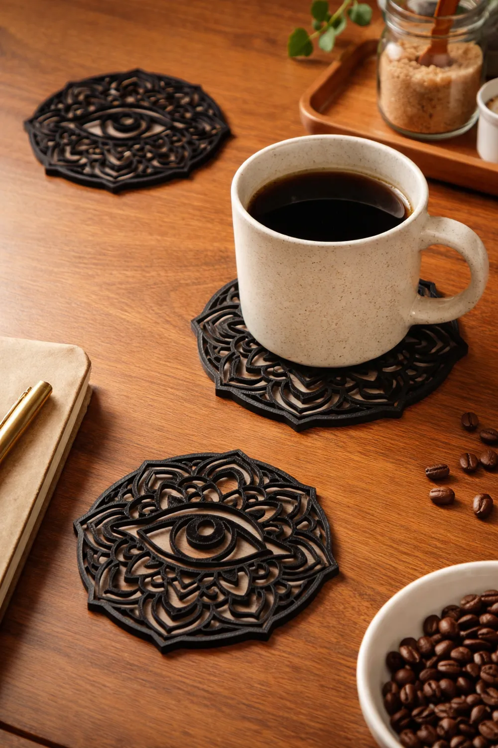 Mandala Eye Coaster - Free 3D Print Model - MakerWorld