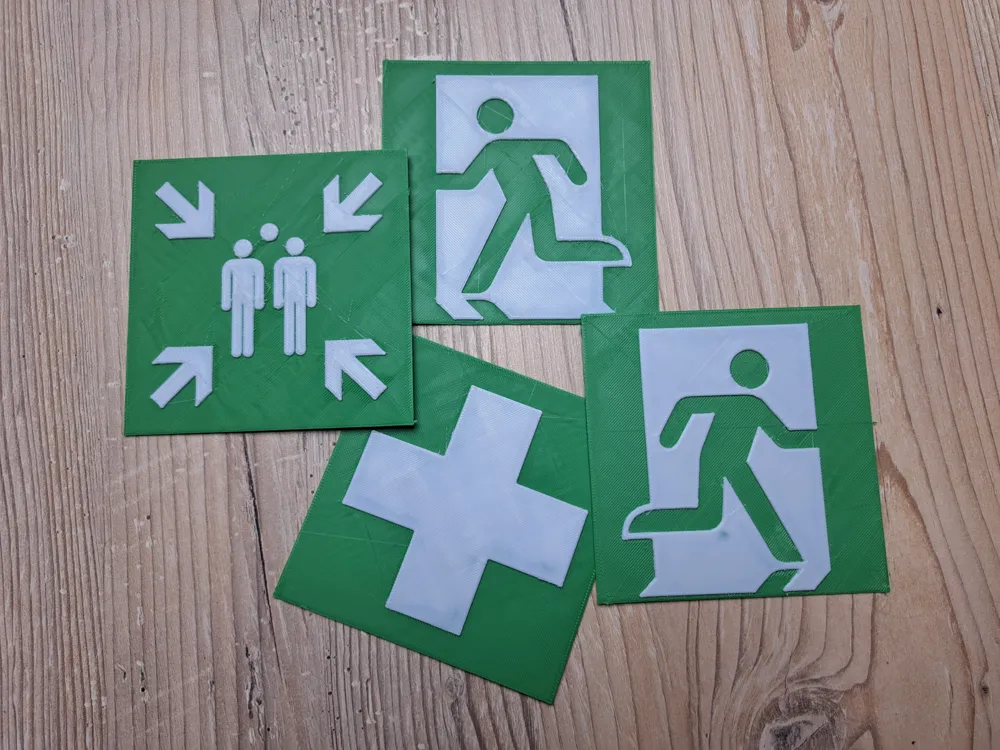 ISO 7010 - Safe condition Signs (E001 - E070) by Drunken_Monkey - MakerWorld