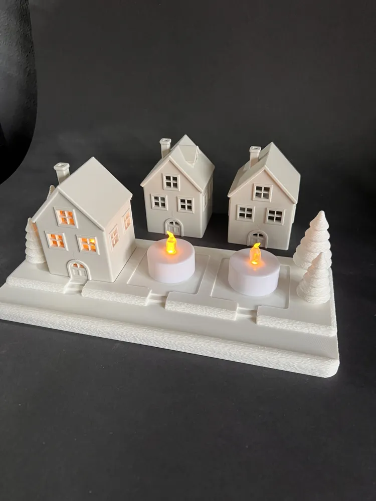 Tealight Houses - Free 3D Print Model - MakerWorld