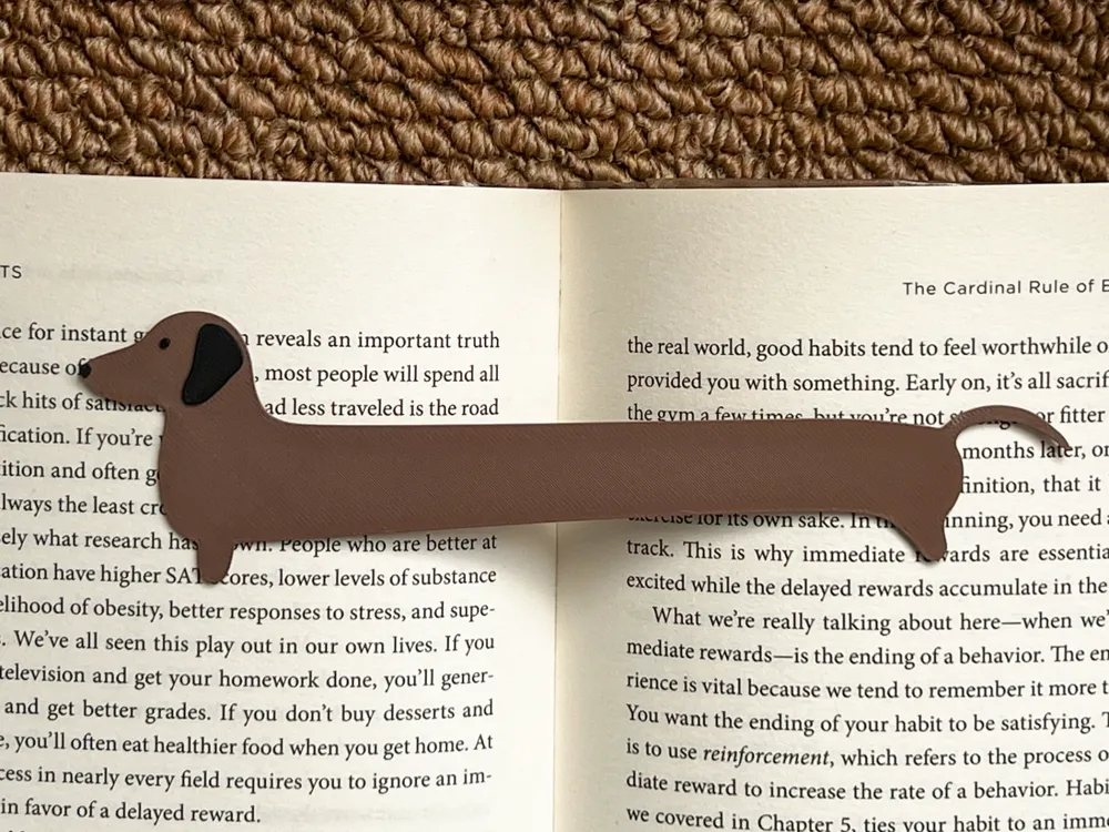 Wiener/Sausage Dog Bookmark Marker - Free 3D Print Model - MakerWorld
