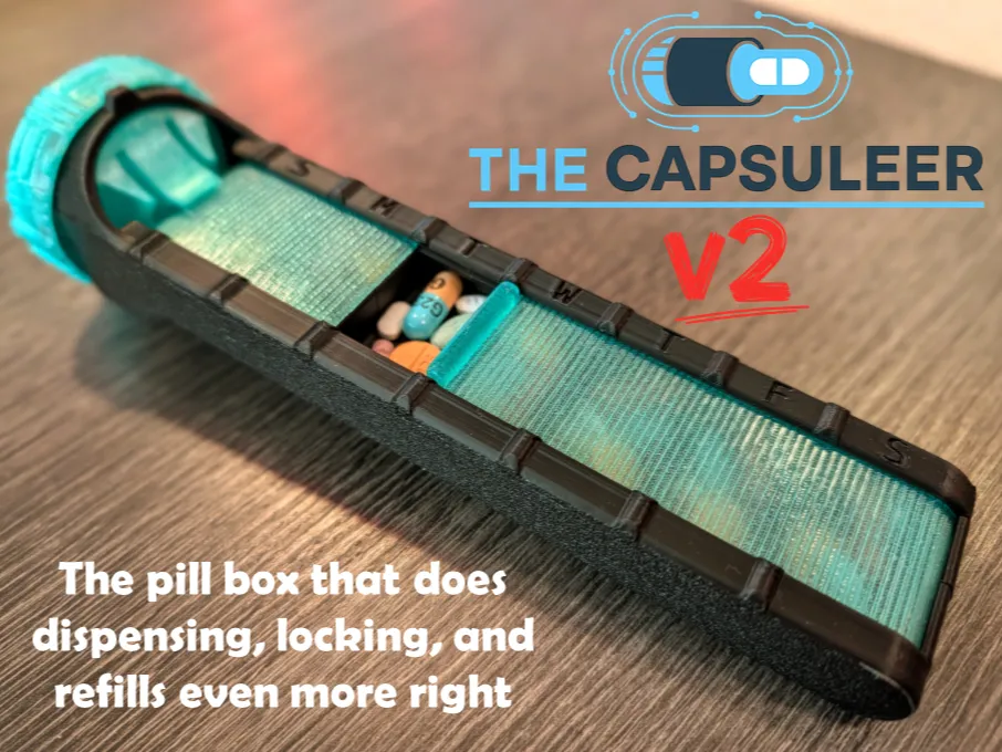 Locking Pill Box | The Capsuleer v2 - Free 3D Print Model - MakerWorld