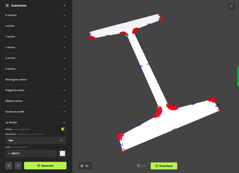 Beam Generator - Parametric Beams, Bars & Extrudes - Free 3D Print ...