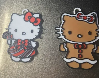 KUROMI and hello kitty keychains by Enova 3D - MakerWorld