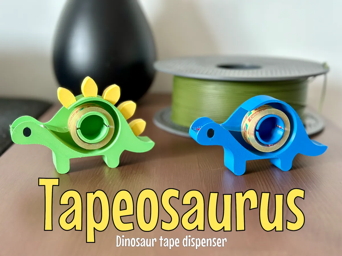 Tapeosaurus - Cute dinosaur tape dispenser - Free 3D Print Model ...