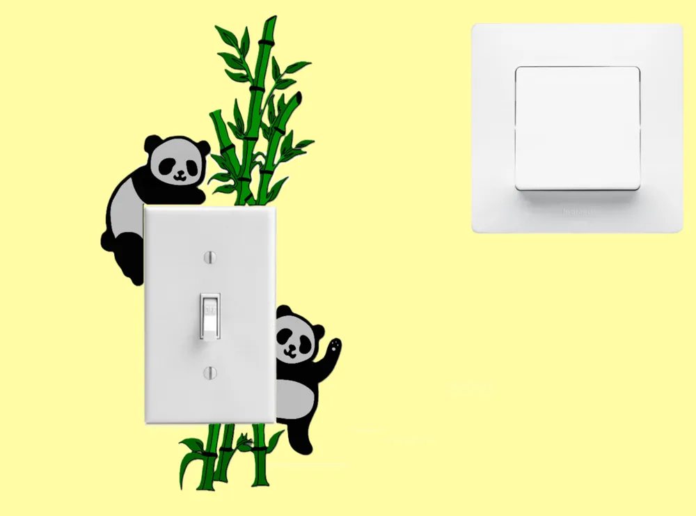 Pandas and bamboo light switch design by Ladamtla MakerWorld: Download ...