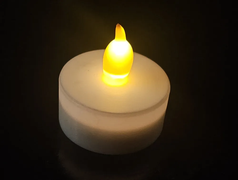 DIY 3D Printed Tea Light (CR2032 + LED, No Solder) by Manticore ...
