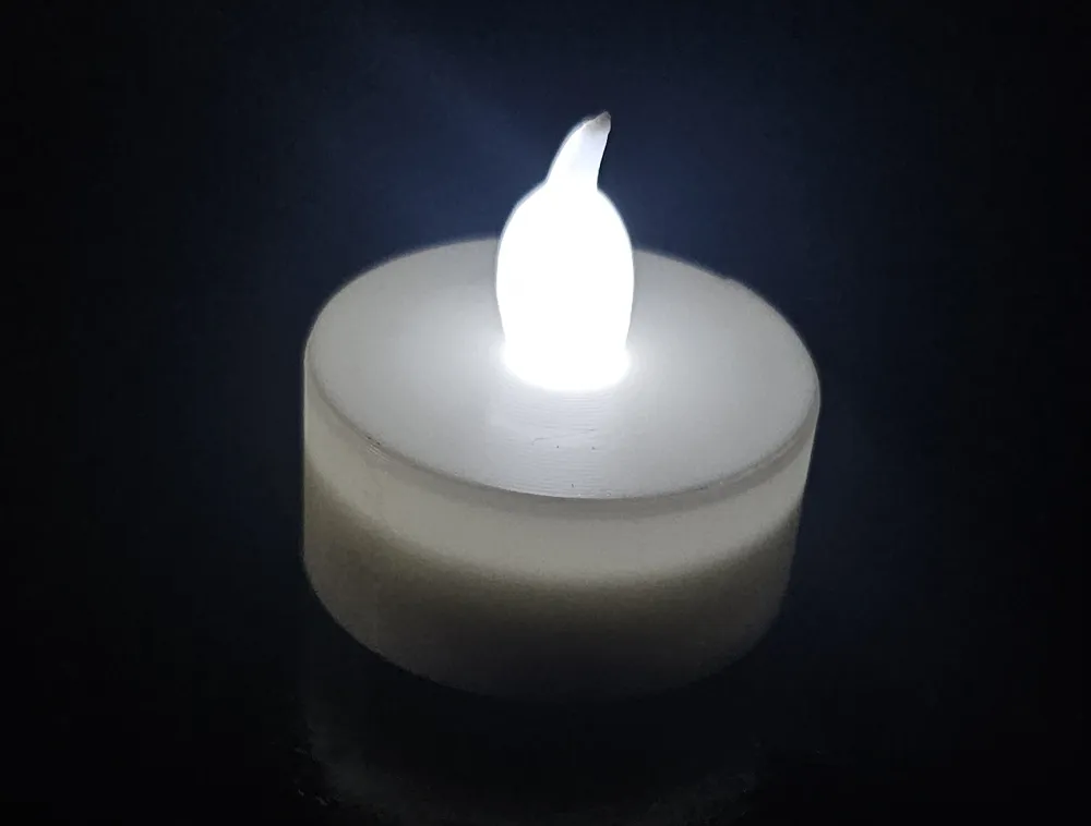 DIY 3D Printed Tea Light (CR2032 + LED, No Solder) - Free 3D Print ...