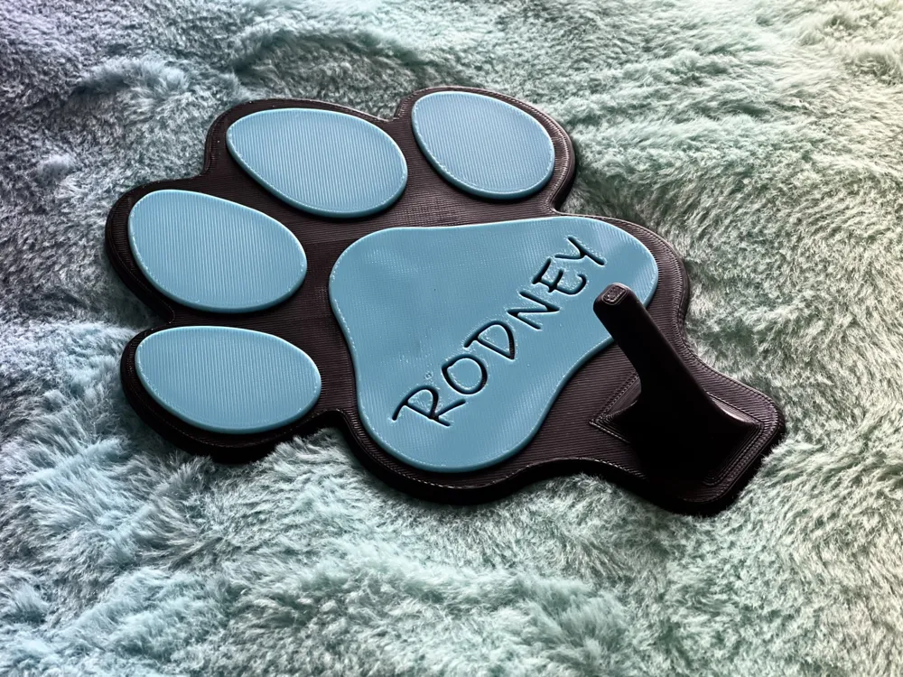 Paw Print Lead & Collar Holder by Sully MakerWorld: Download Free 3D Models