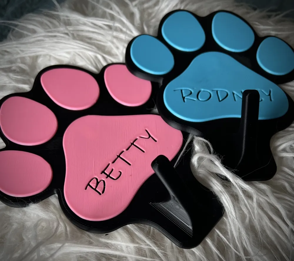 Paw Print Lead & Collar Holder by Sully MakerWorld: Download Free 3D Models